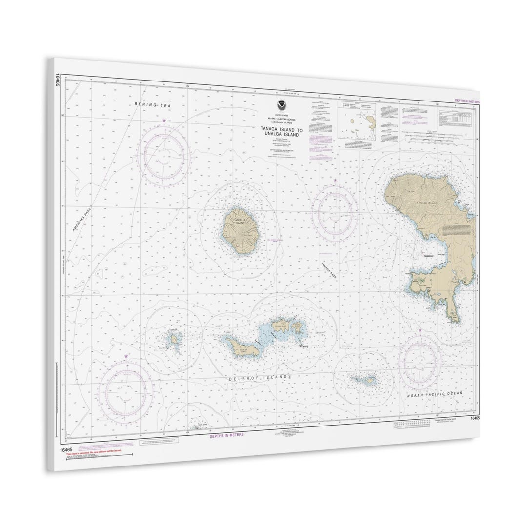 Tanaga Island to Unalga Island Alaska Nautical Map Sailing Chart ...