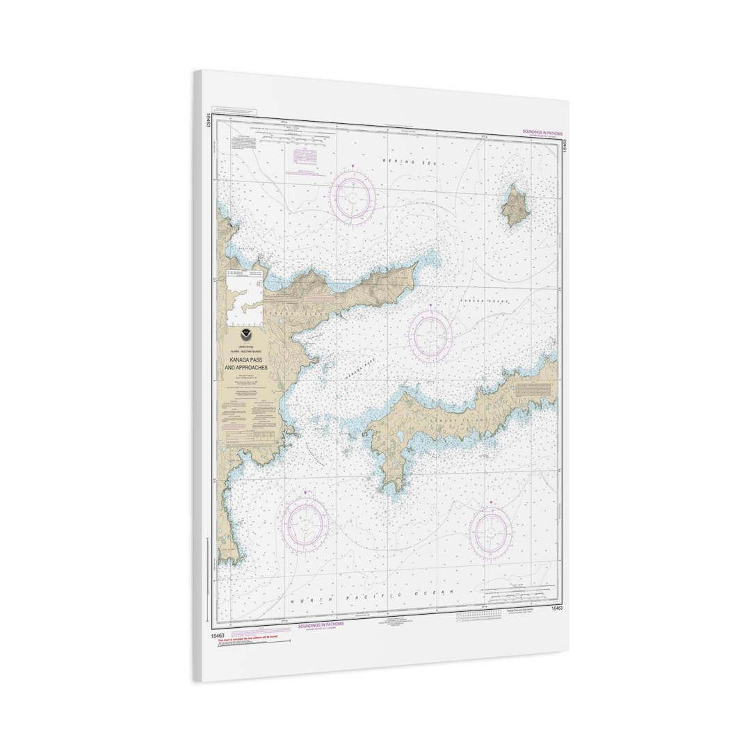 Kanaga Pass and Tanaga Island Alaska Nautical Chart Sailing Map ...