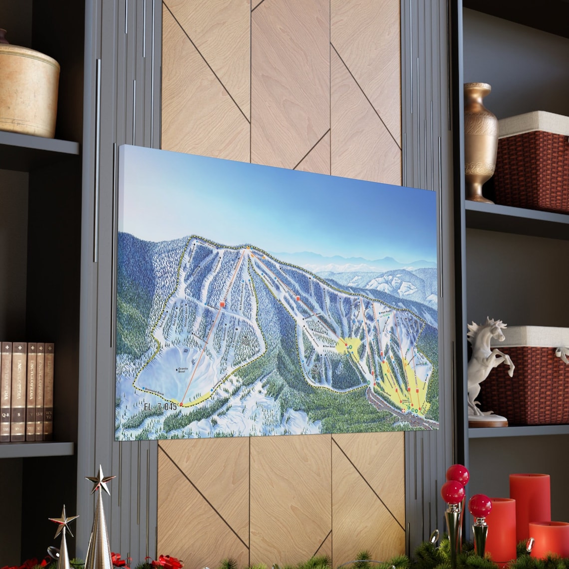 Dodge Ridge California Ski Trail Map 3-D Canvas Poster - Etsy