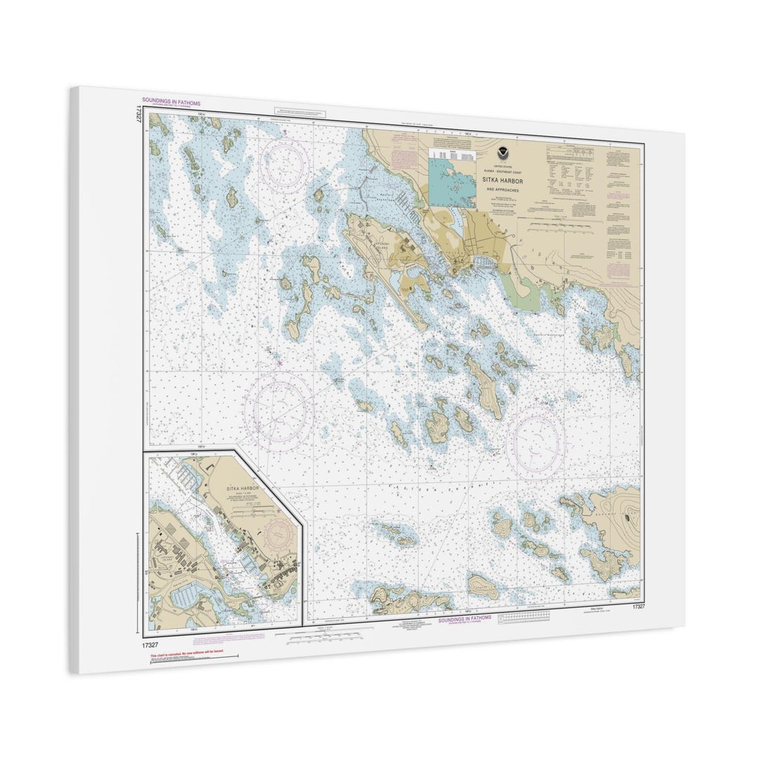 Sitka Harbor Baranof Island Alaska Nautical Chart Sailing Map 3-D ...