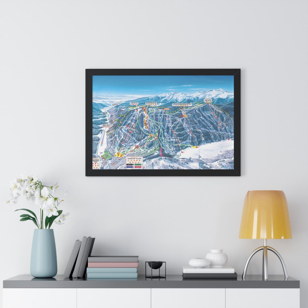 Purgatory Colorado Trail Map Ski Resort Framed Poster - Etsy
