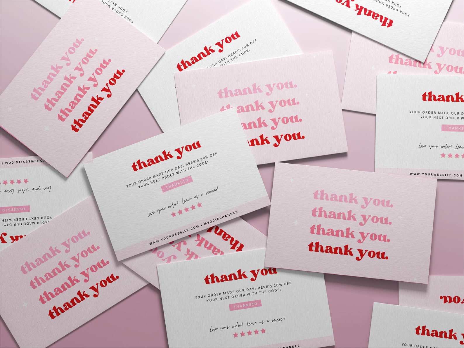 Retro Thank You Cards Template Thank You Card Small Business - Etsy