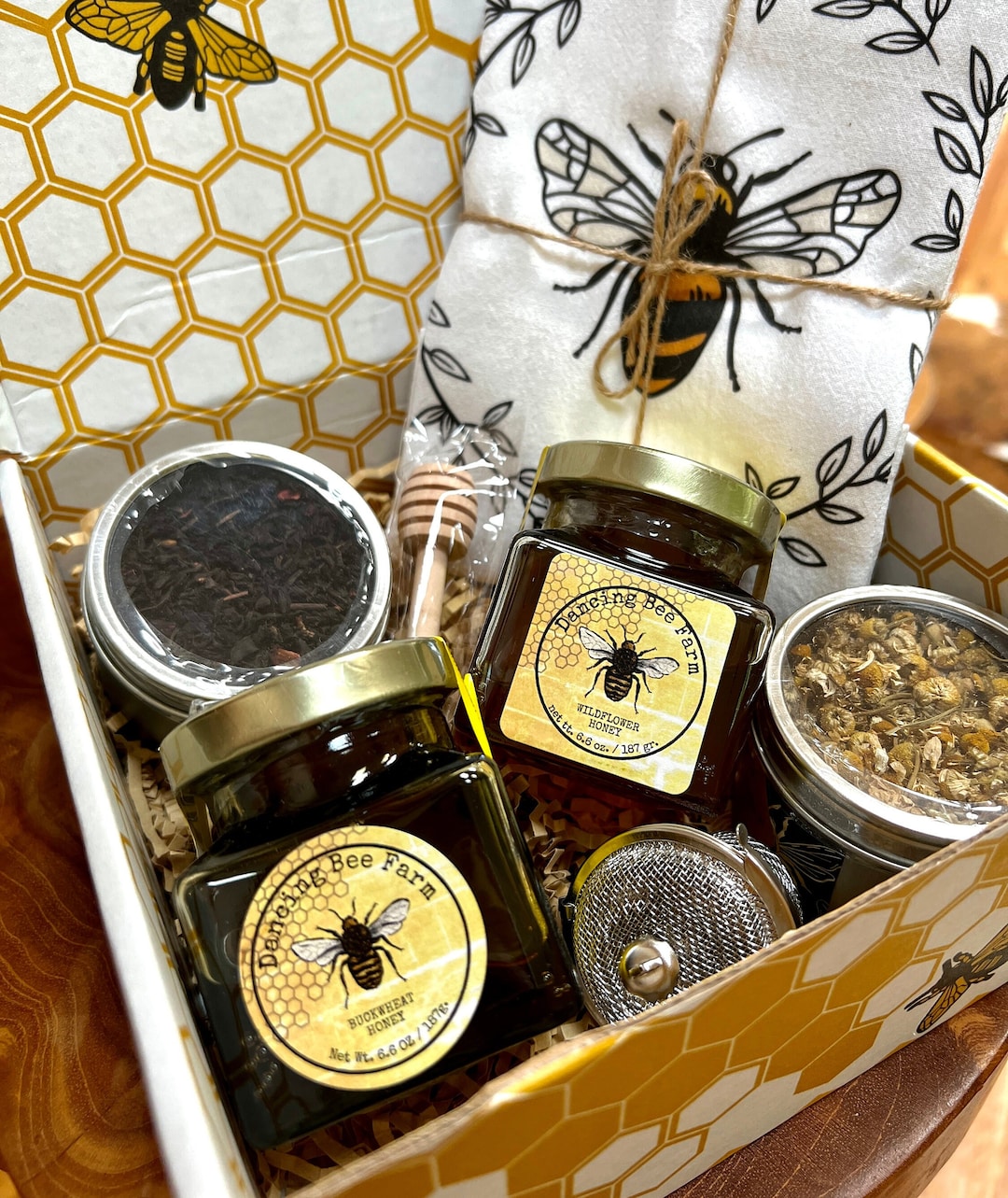 Honey Gift Box Honey Gift Set, Organic Natural USA Honey, Gift Box With ...