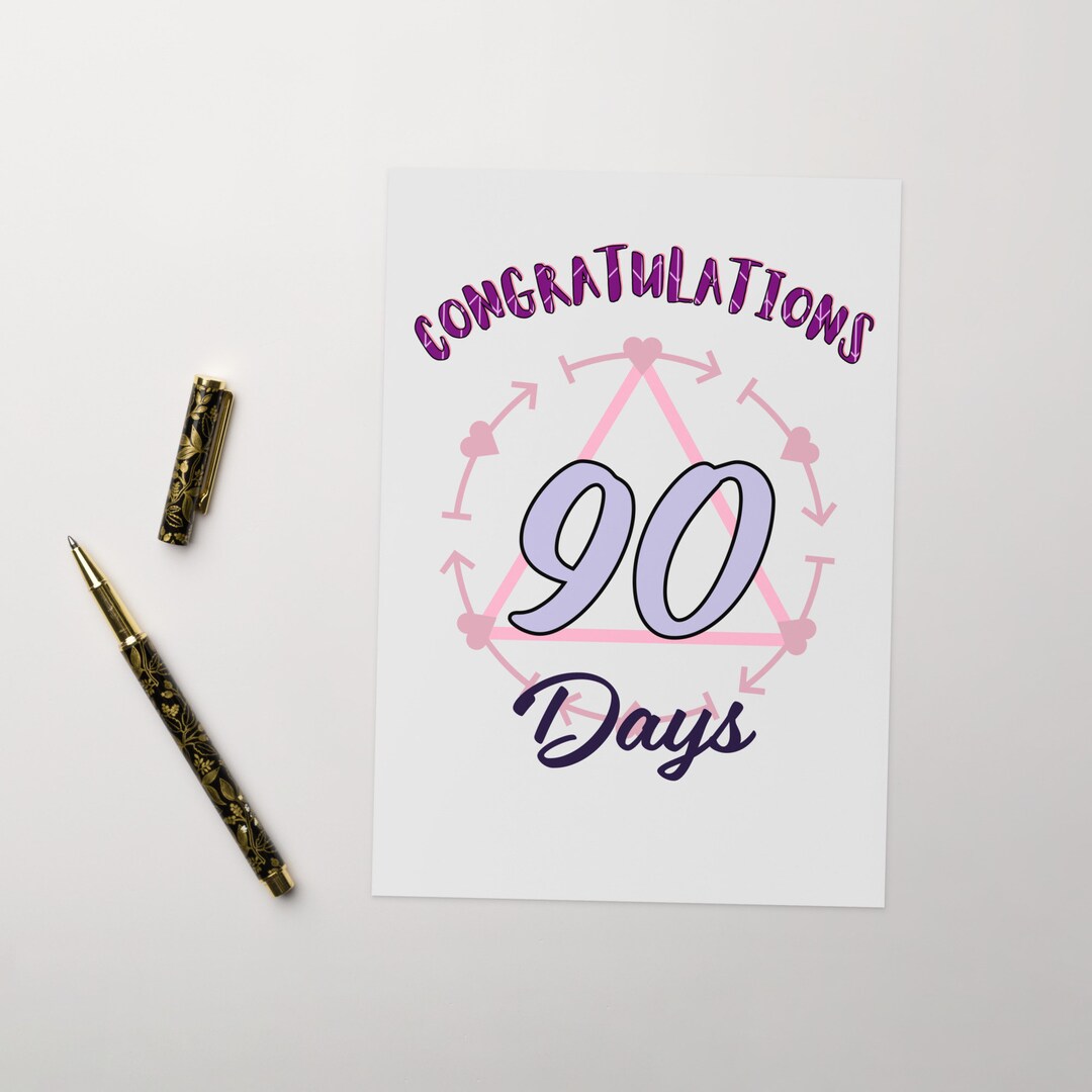 90 Days Sober Congratulations Greeting Card Alcoholics - Etsy