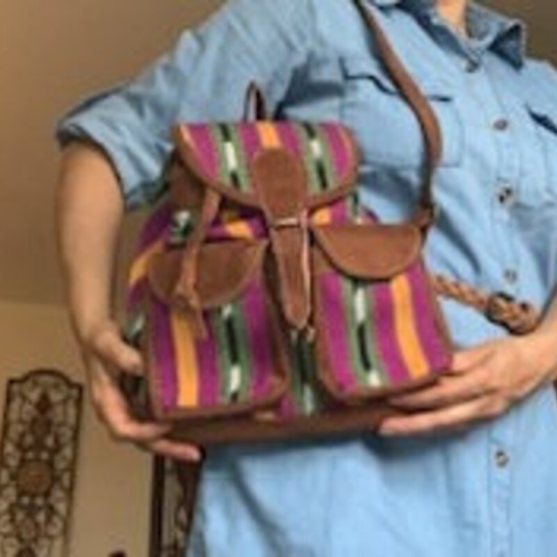 Boho Leather Backpack - Etsy