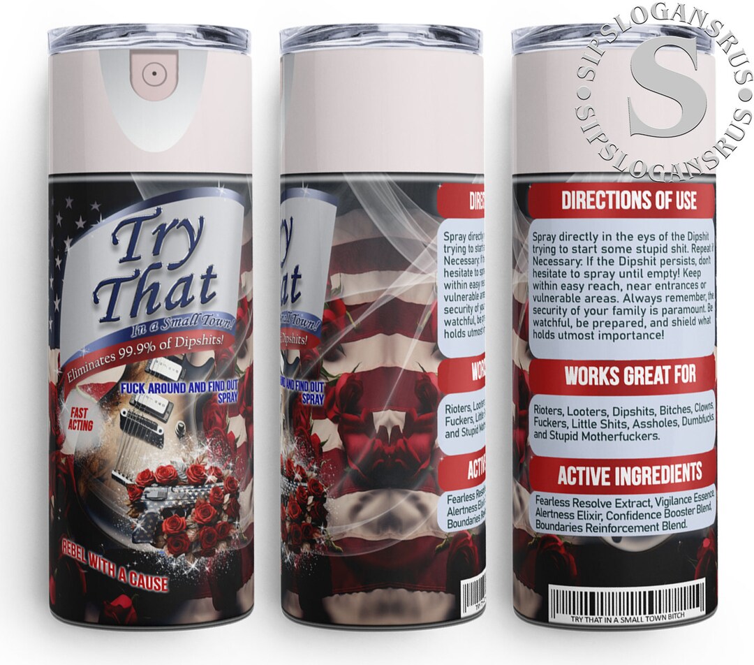 Adult Humor Tumbler Try That in A Small Town Rebel Bitch - Etsy UK