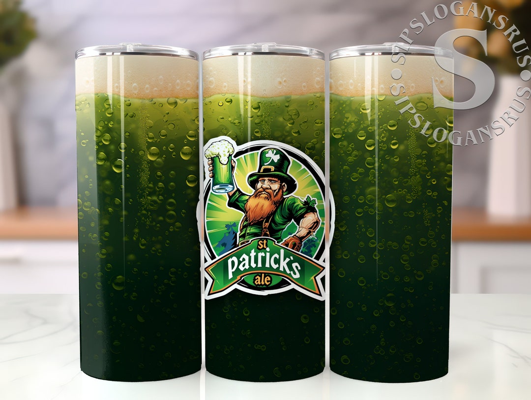 St Patricks Ale Green Beer Tumbler 20oz Stainless Steel High Grade ...