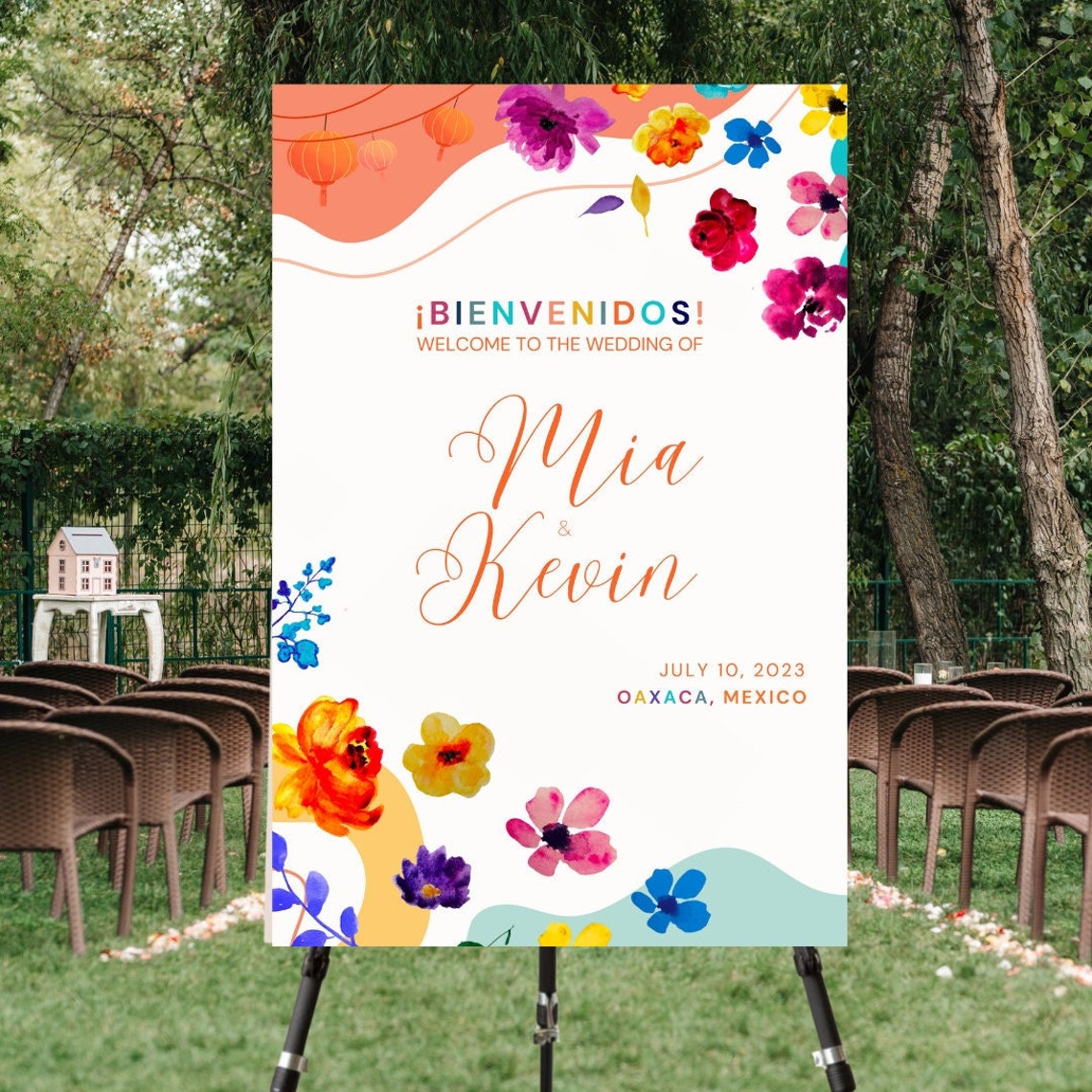 Wedding Welcome Sign Colorful Mexican Fiesta Theme Editable Template - Etsy