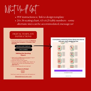 Modern Asian Wedding Seating Chart & Table Numbers Editable Template ...