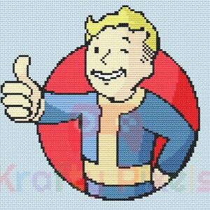 Fallout Vault Boy Cross Stitch Pattern PDF Download - Etsy