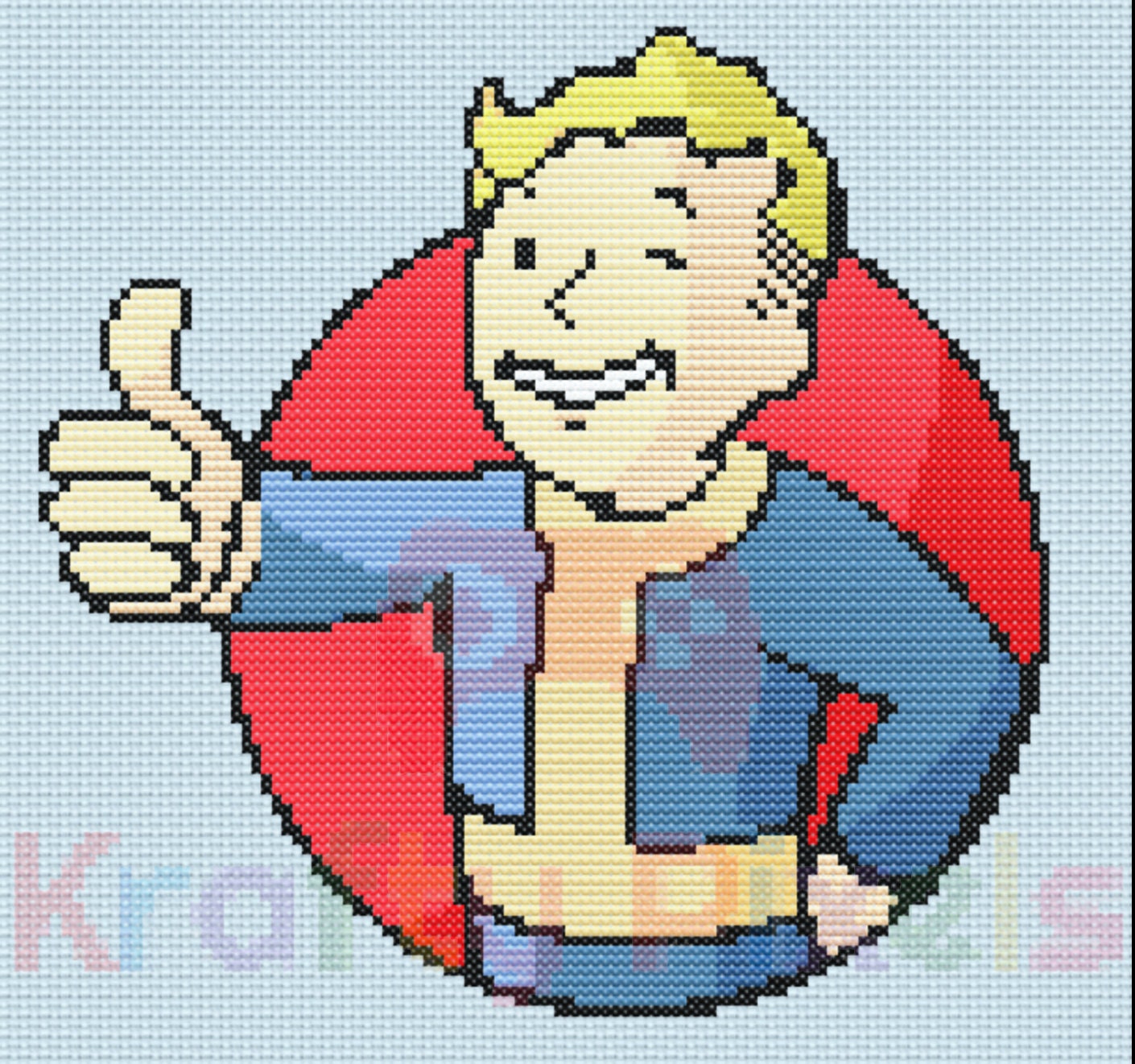 Fallout Vault Boy Cross Stitch Pattern PDF Download - Etsy