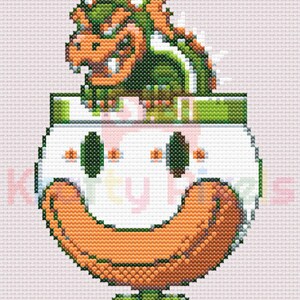 Super Mario World (1991) Bowser Sprites Cross Stitch Patterns (8 ...