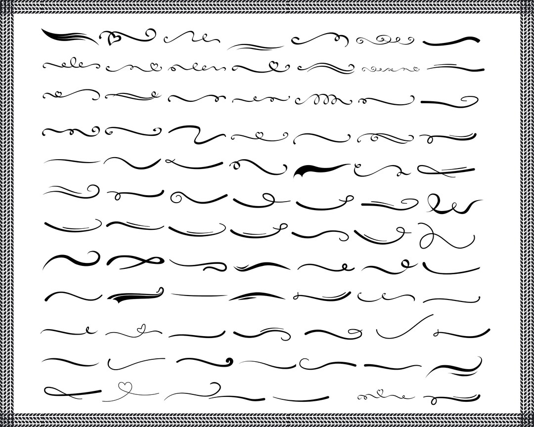Swishes Swashes Swoops Cut File SVG. Hand Drawn Curly - Etsy Australia