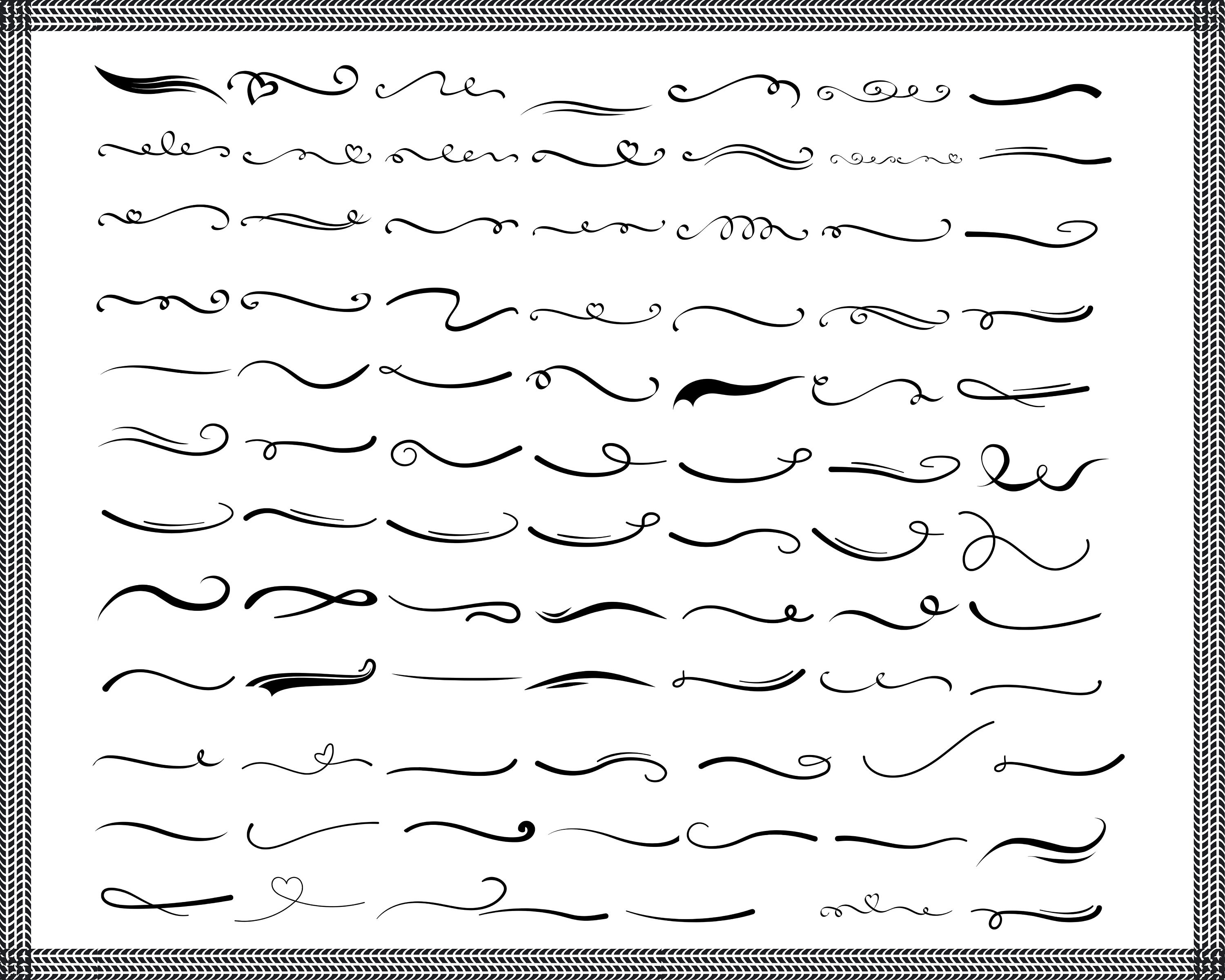 Swishes Swashes Swoops Cut File SVG. Hand Drawn Curly - Etsy Australia