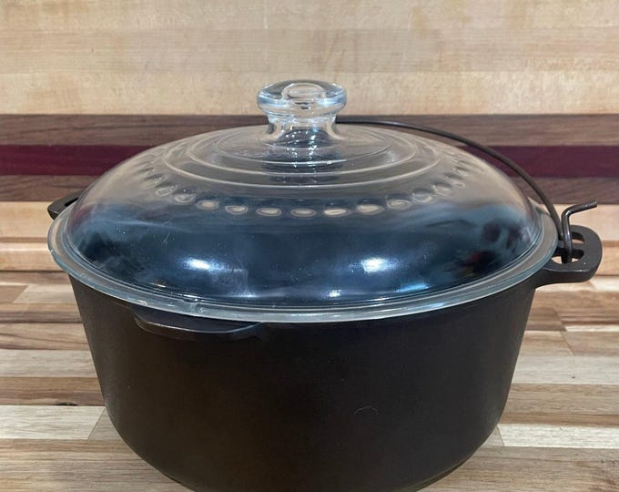 Wagner Ware - Sidney O #8 Dutch Oven With Glass Lid - Etsy