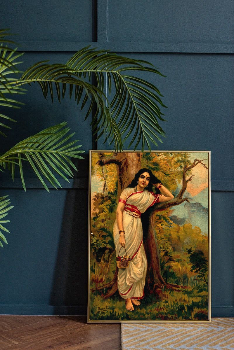 Set of 3 Indian Vintage Paintings by Raja Ravi Varma Radha in the ...