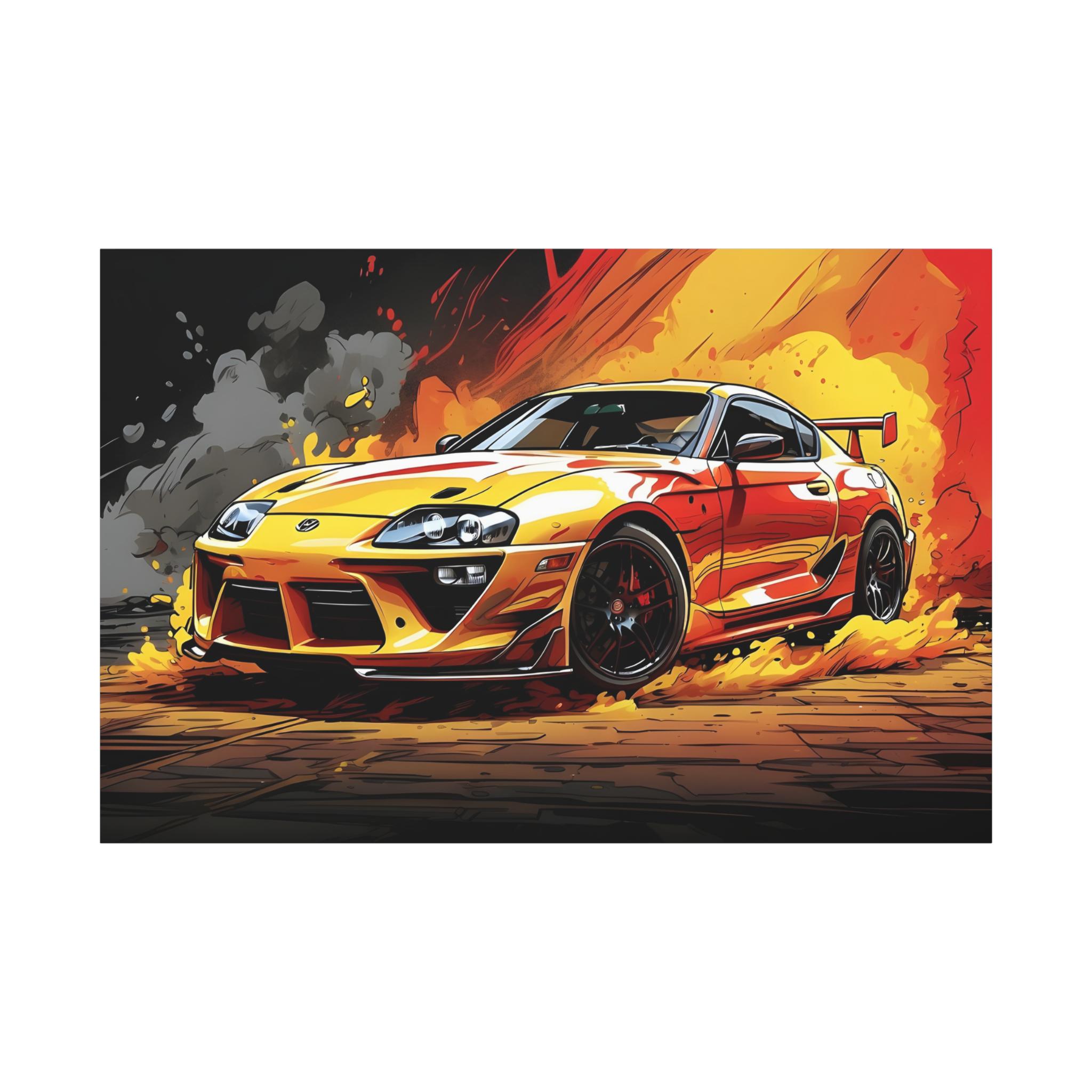 Toyota Supra MK4 Comic Art Print: JDM Tuner Car, Drift Decor - Etsy
