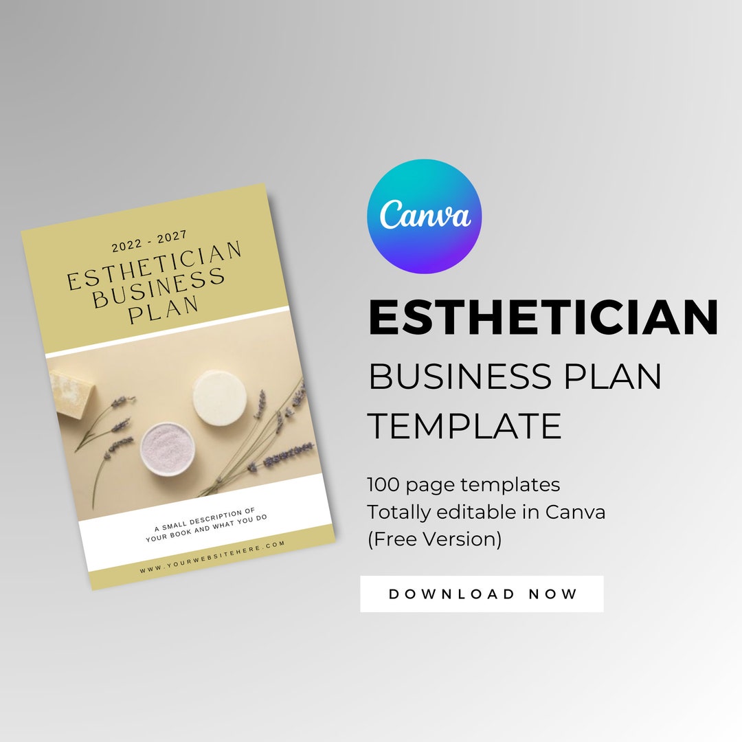 Editable Esthetician Business Plan Canva Template Gold | INSTANT ...