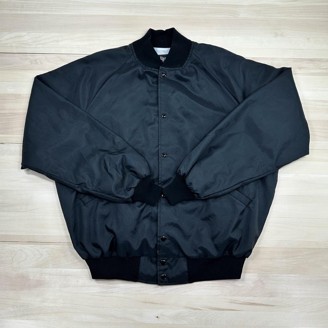Vintage Men's Butwin Black Stadium Jacket USA XL - Etsy