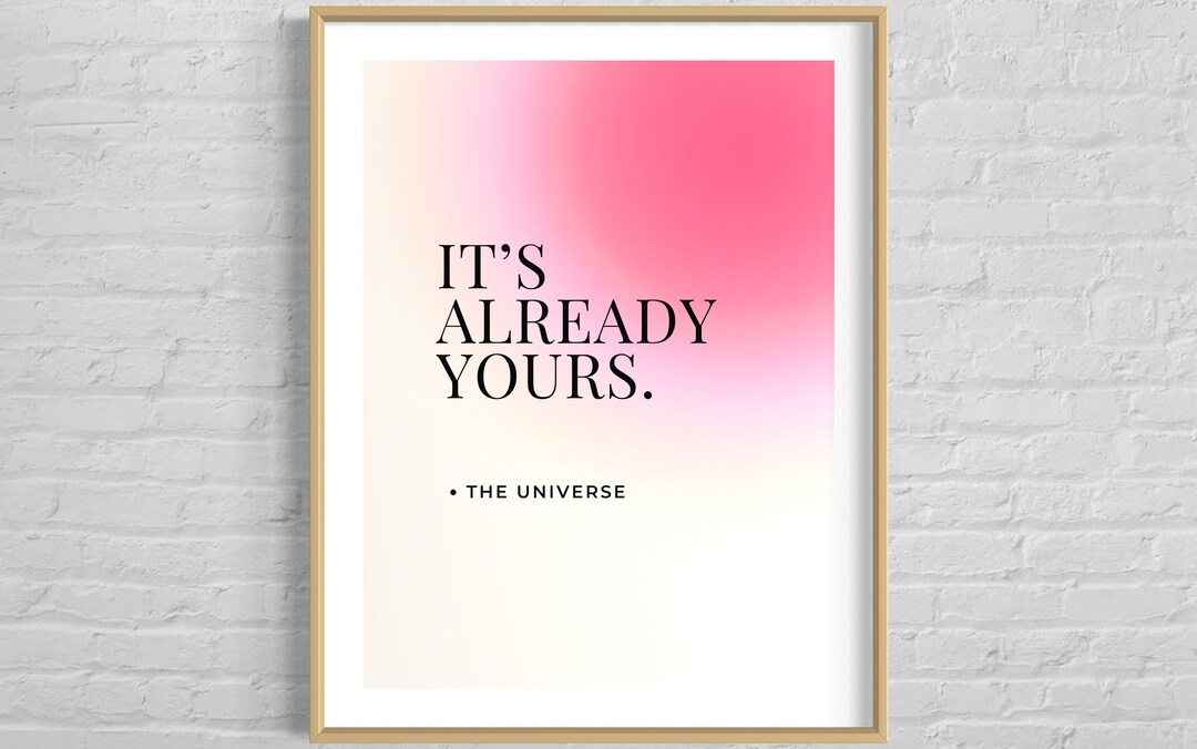 Success Mindset Wall Art | Its Already Yours Quote Print | Motivational ...