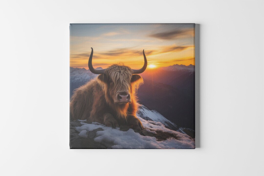 Ready to Hang HIGHLAND COW CANVAS - Large Horizontal Framed Poster Wall ...