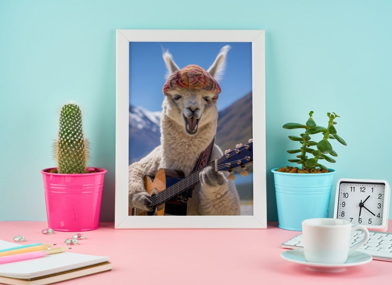 ALPAKA DIGITAL PRINT lustiges Tier Geschenk druckbares Poster Wand ...