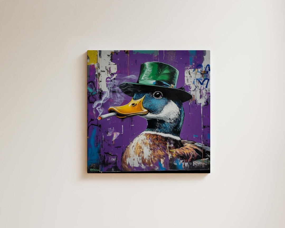 Ready to Hang DUCK CANVAS - Smoking Street Funny Graffiti Abstract ...