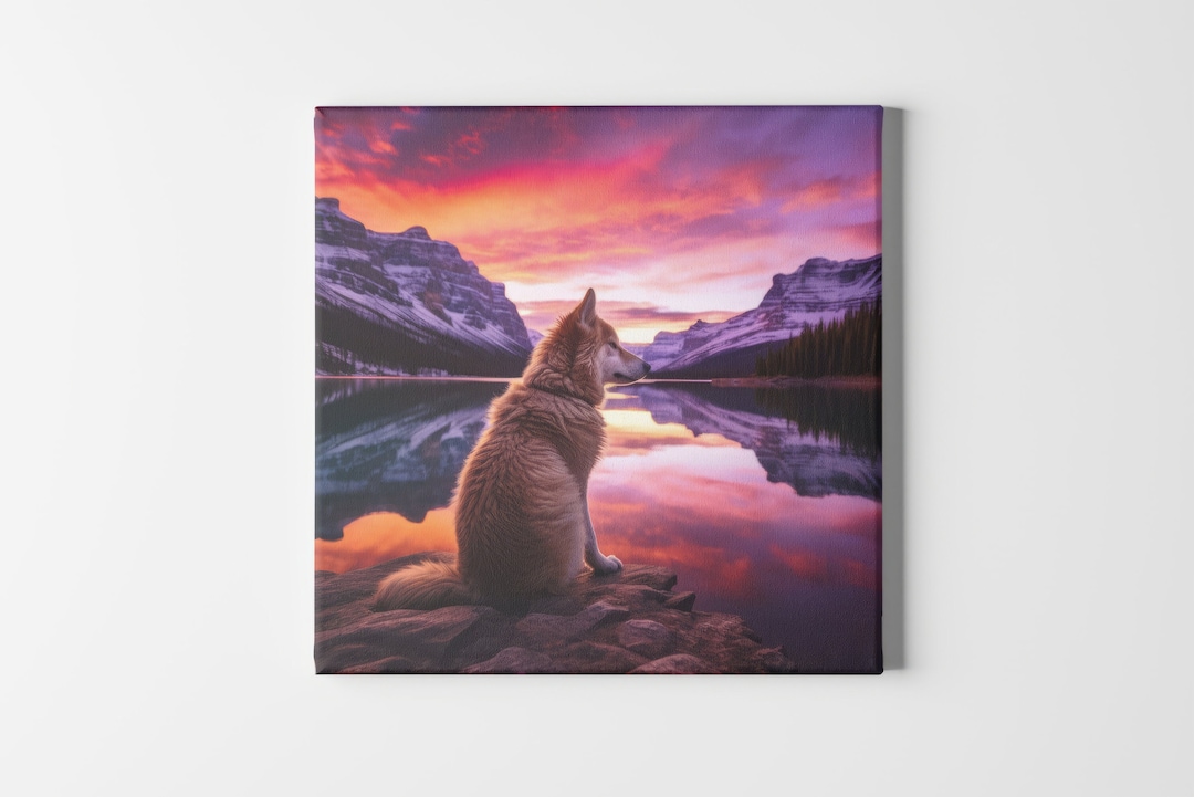 Ready to Hang Wolf CANVAS - Large Horizontal Framed POSTER Wall Art ...