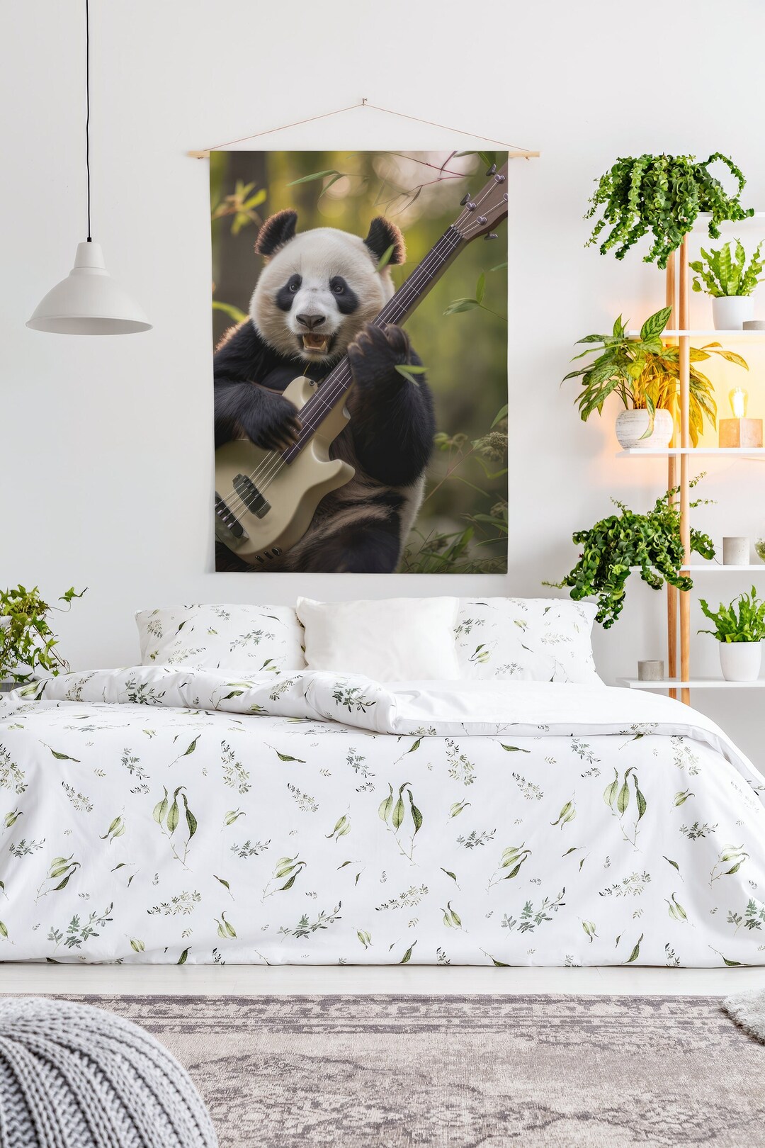 PANDA DIGITAL PRINT Animal Playing Bass Printable Poster Bear Wall Art ...