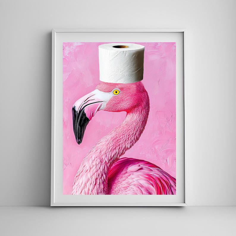 FLAMINGO DIGITAL PRINT Toilet Paper Roll on the Head Printable Tropical ...