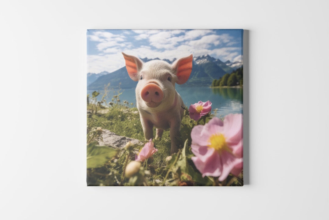 Cute Little Baby Pig Digital Print Animal Printable Nursery Wall Art ...