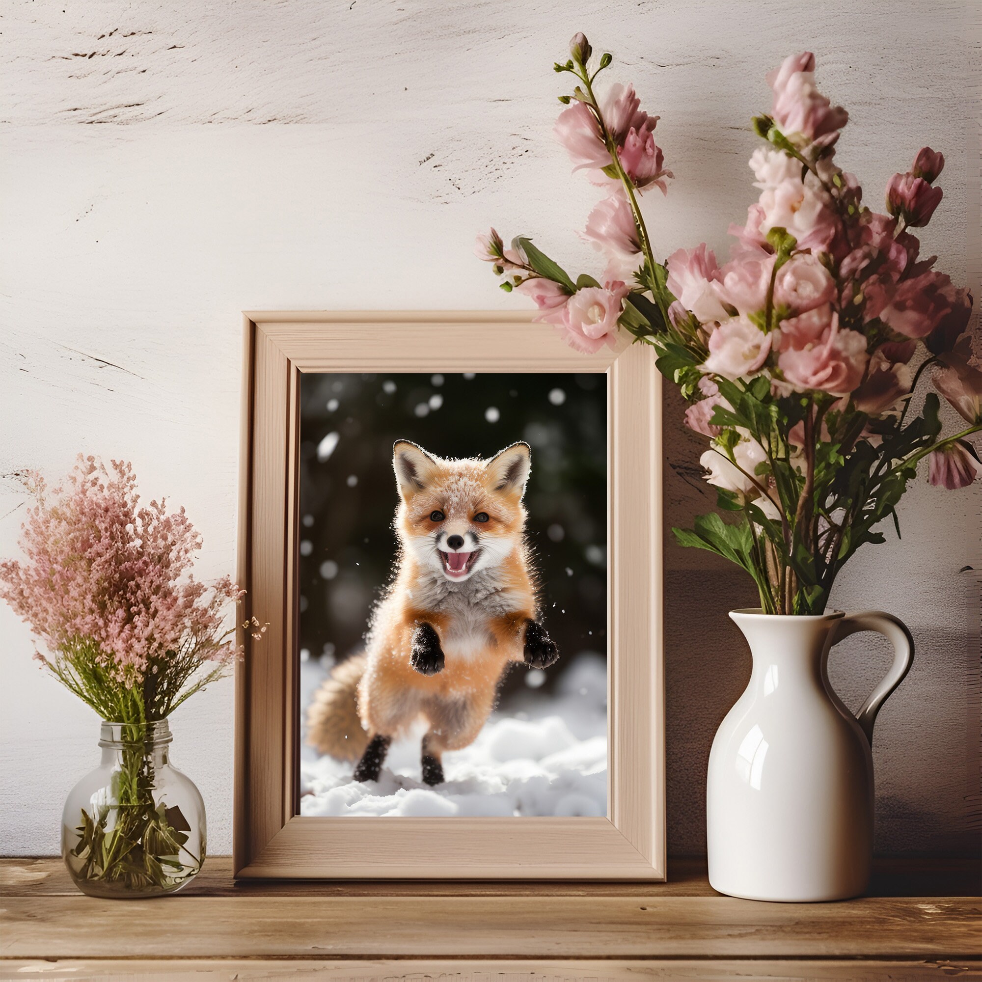 Cute Fox Digital Print Animal Printable Forest Wall Art Decor Artwork ...