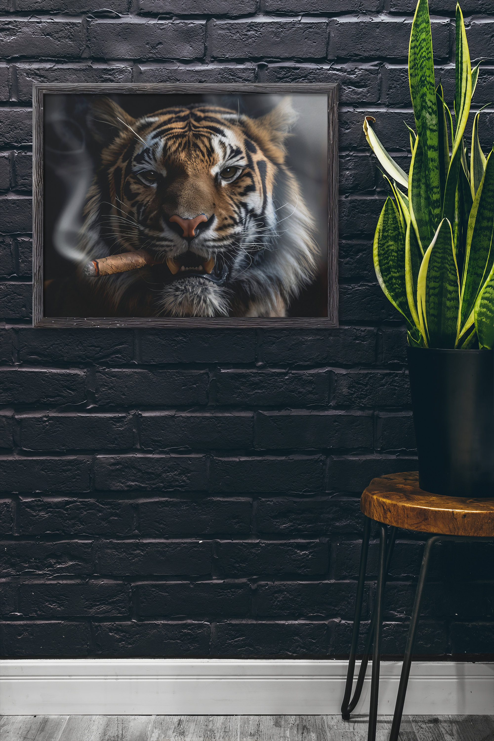 Tiger DIGITAL PRINT Animal Printable Poster Smoking Cigar Wall Art ...