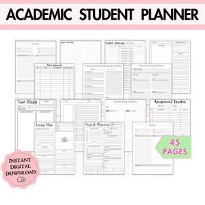 Student Academic Planner Printable Bundle Student Organizer - Etsy