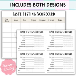 Taste Testing Scorecard Printable, Cookoff, Tasting Party, Taste Test ...