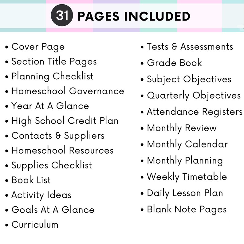 Homeschool Teacher Planner Printable Bundle, Home School Planner ...