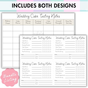 Wedding Cake Tasting Notes, Bridal Cake Planner, Tasting Notes, Wedding ...