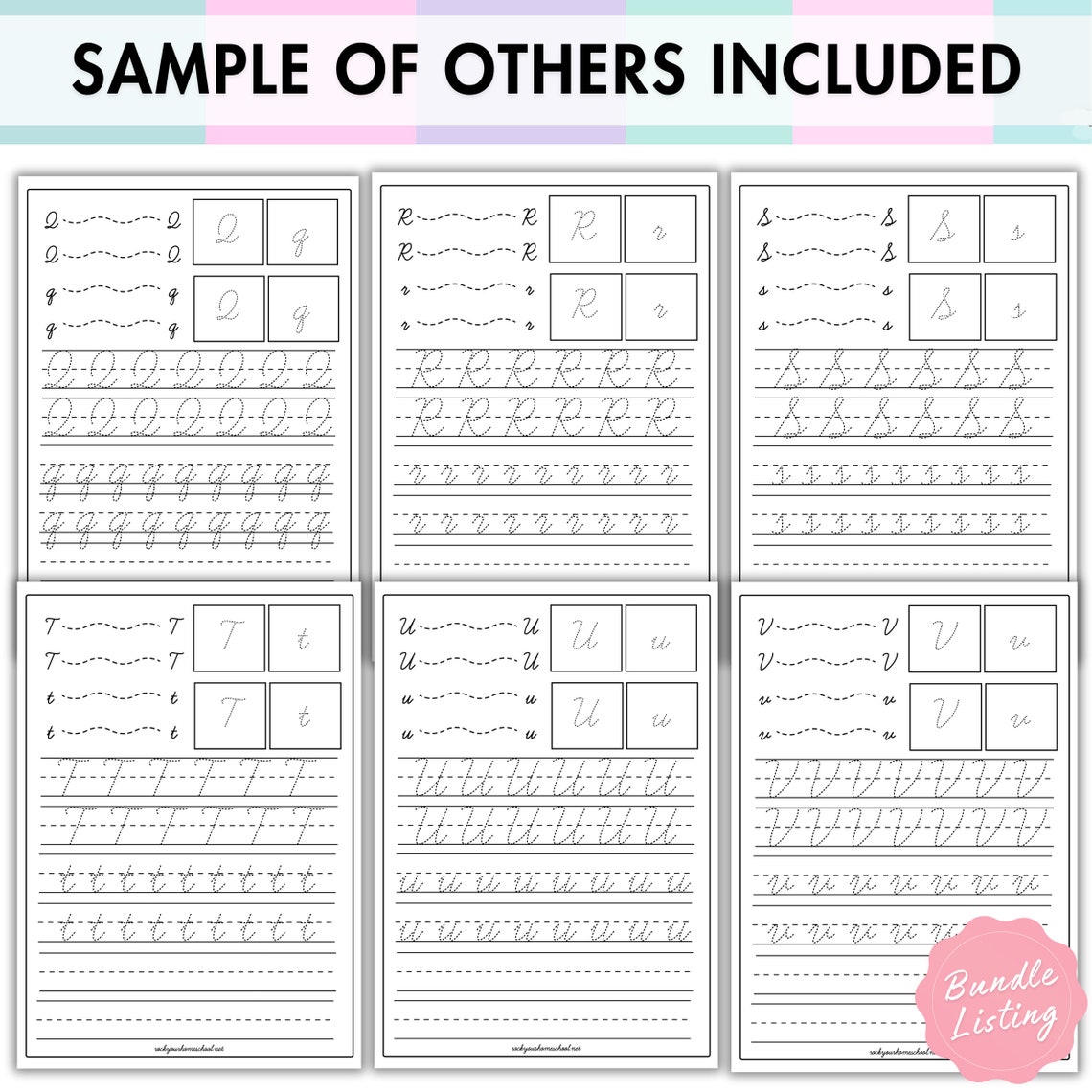 Cursive Handwriting Alphabet Practice Sheets, Printable Handwriting ...
