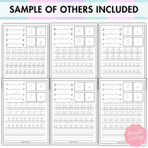 Cursive Handwriting Alphabet Practice Sheets, Printable Handwriting ...