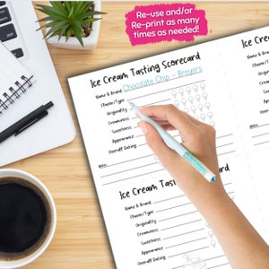 Ice Cream Tasting Scorecard Printable, Ice Cream Party, Ice Cream ...