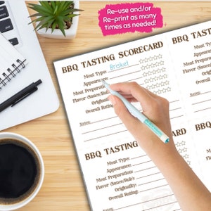 BBQ Tasting Scorecard Printable Template, Barbecue Cookoff Party Food ...