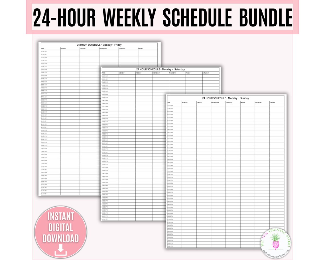 Weekly Schedule Template Printable, Homeschool Schedule, Work Schedule ...
