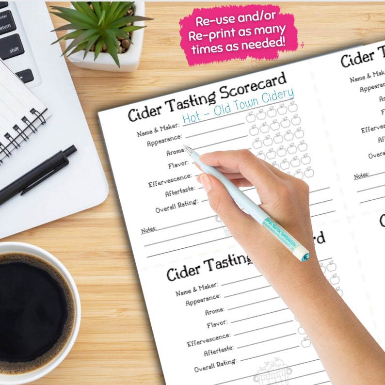 Cider Tasting Scorecard Printable, Apple Cider Party, Cider Flight ...