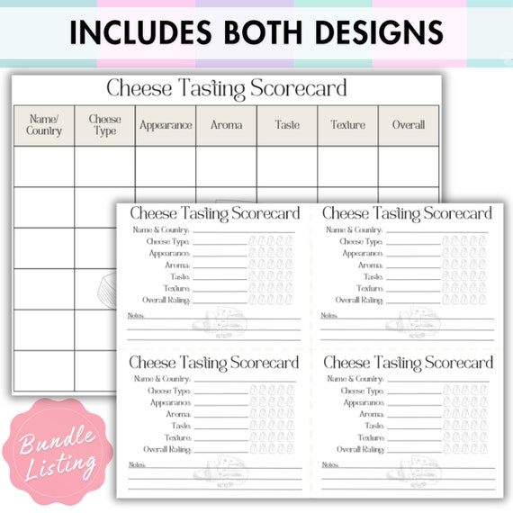 Cheese Tasting Notes Template Printable Cheese Tasting Interior Of A