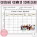 Costume Contest Scorecard Printable, Costume Design, Costume Evaluation ...