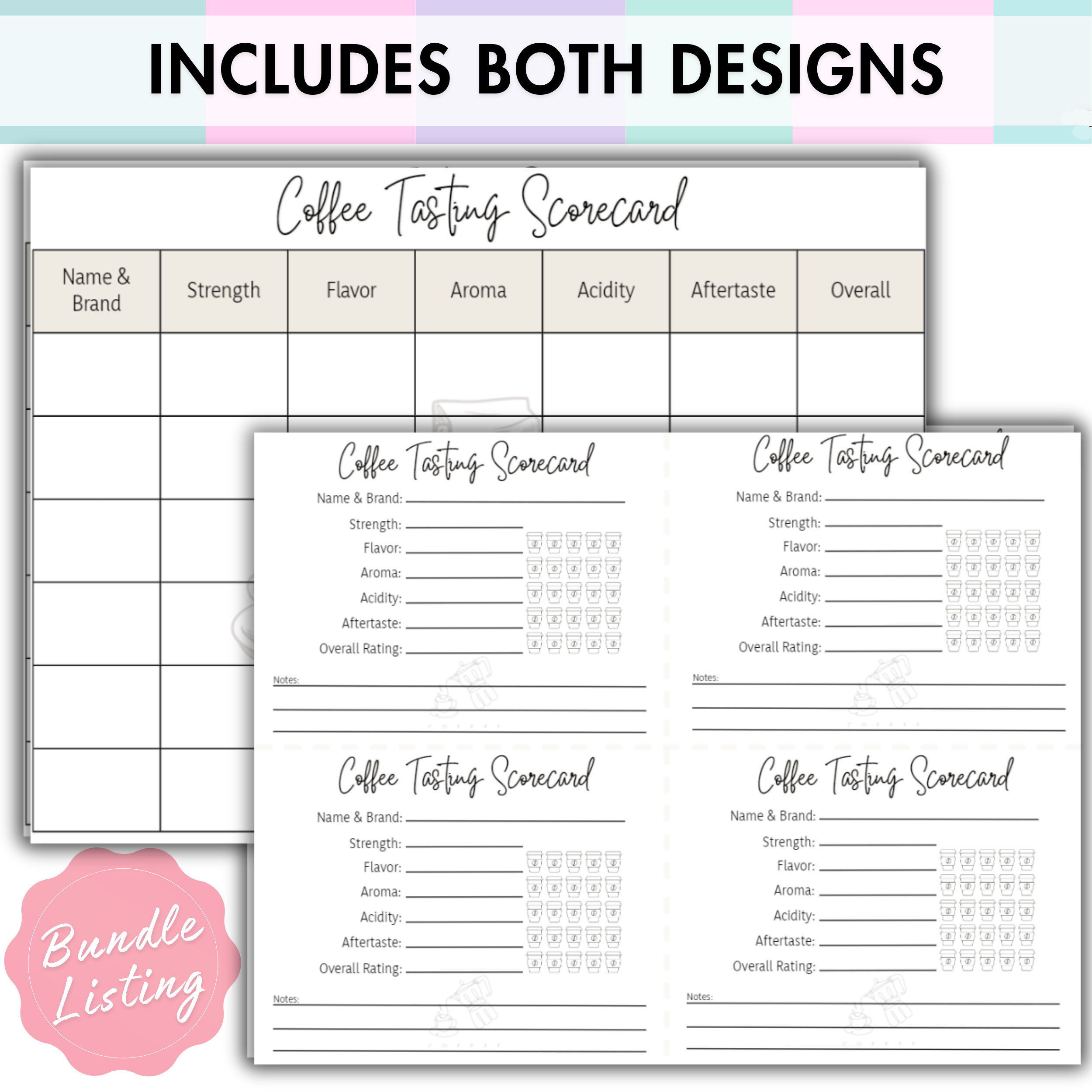 Coffee Tasting Scorecard Printable Template, Coffee Party, Fun Party ...