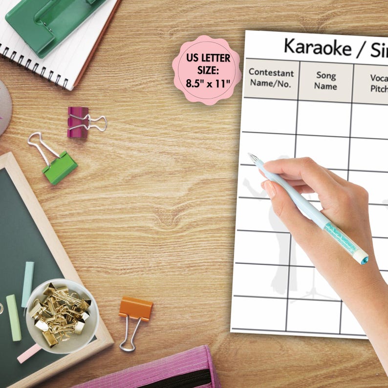 Karaoke Singing Contest Scorecard Printables, Talent Show Judging ...