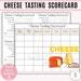 Cheese Tasting Scorecard Printable Template, Party Food Tasting Game ...