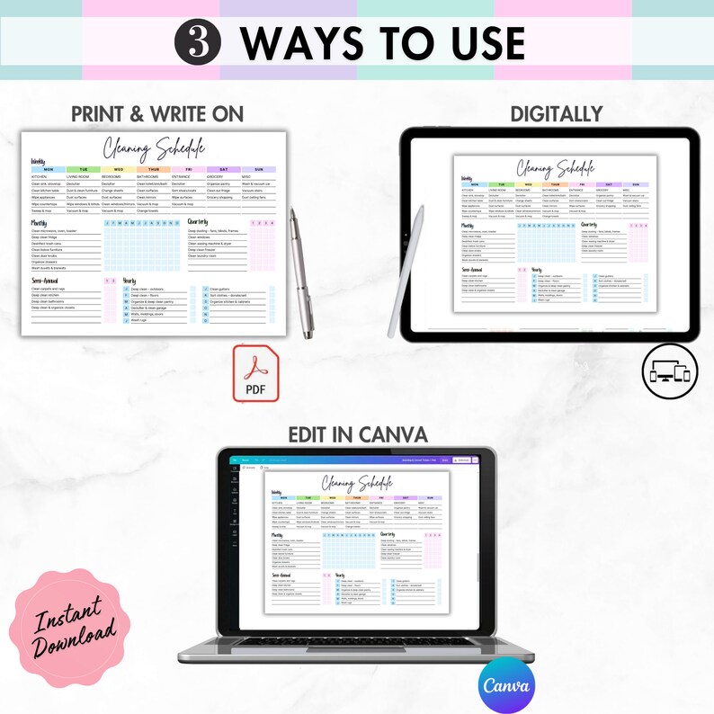 Cleaning Checklist Editable Printable, Home Cleaning Planner, Cleaning ...