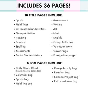 Homeschool Student Portfolio Printable Bundle, Student Portfolio, High ...